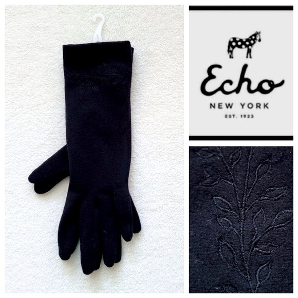 Echo | Accessories | Echo Vintage Embroidered Blackonblack Floral ...